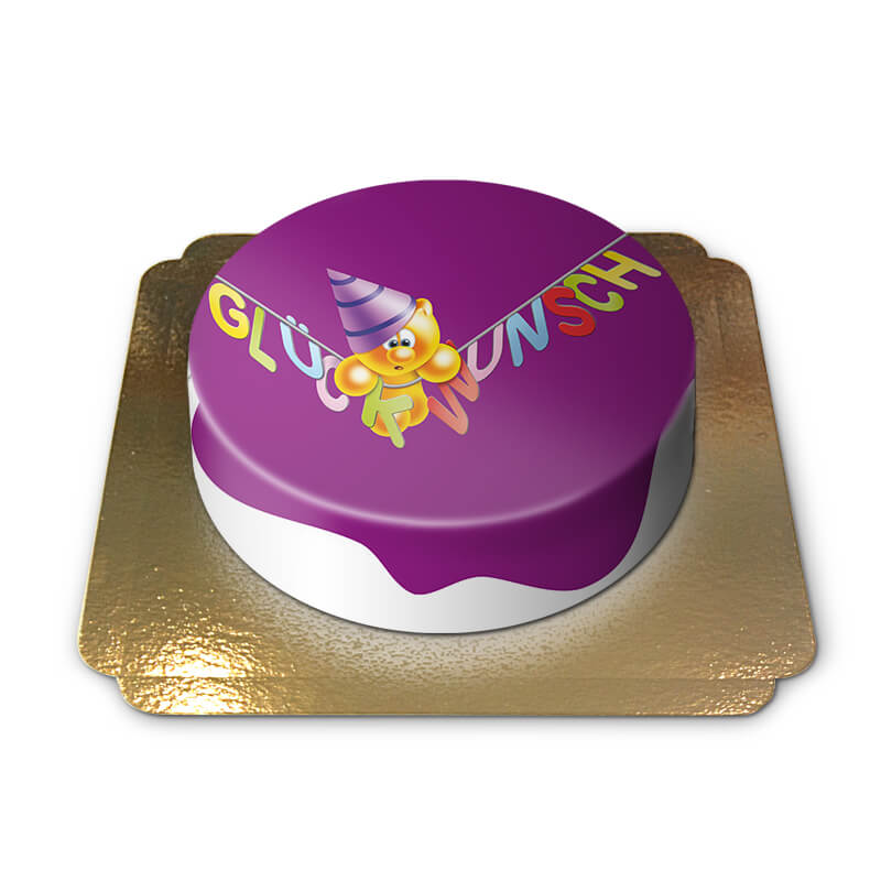 Gelini Torte - Lila Glückwunsch 🍰 deinetorte.de